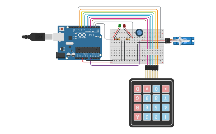 Circuit Design Smart Door Lock Tinkercad