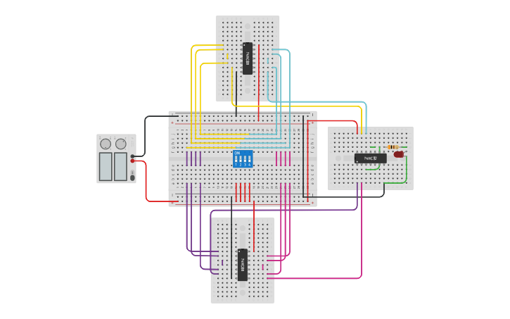 Circuit design 4 Bit Majority Gate - Tinkercad