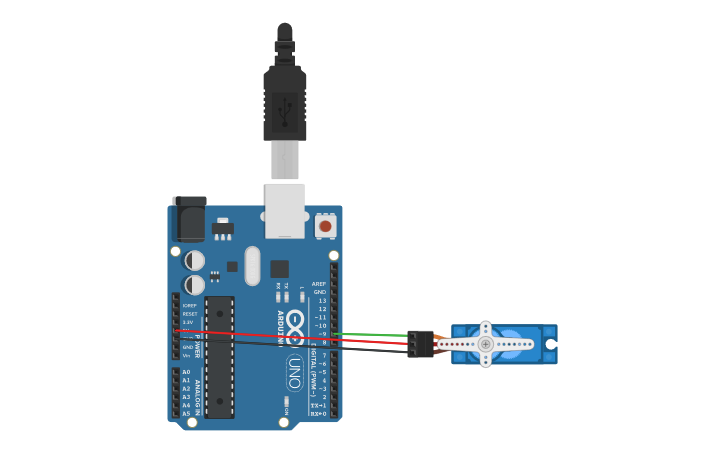 Circuit design servo | Tinkercad