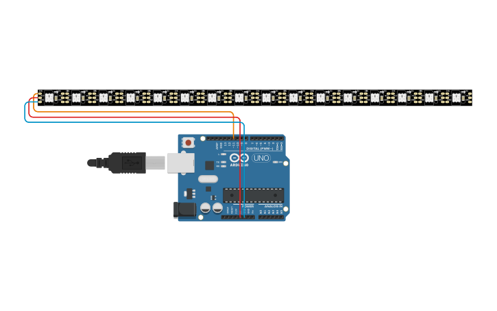 Circuit design Project 014 - NeoPixel LED 彩虹特效 - Tinkercad