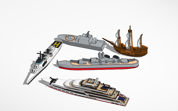 3D design Ships - Tinkercad