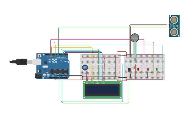 Circuit design Garbage system - Tinkercad