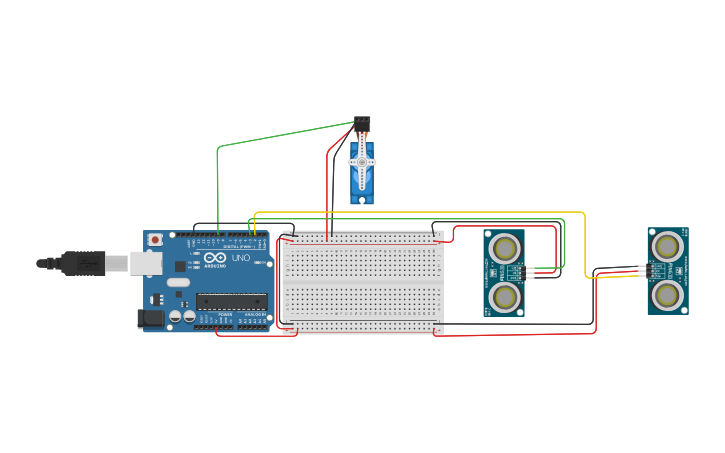 Circuit design Practica 11A - Servomotor | Tinkercad