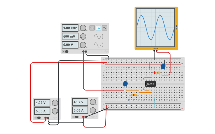 Circuit design Active Band Pass Filter_Rama - Tinkercad