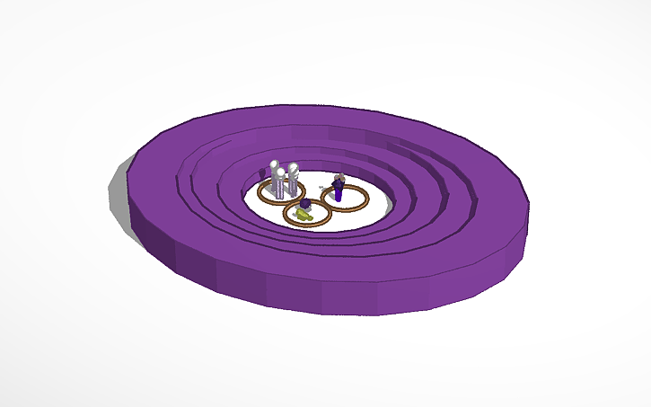 3D design the purple 3 ring circle | Tinkercad