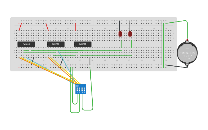 Circuit design somador de 1 bit questão 4 | Tinkercad Circuit design somador de 1 bit questão 4 | Tinkercad