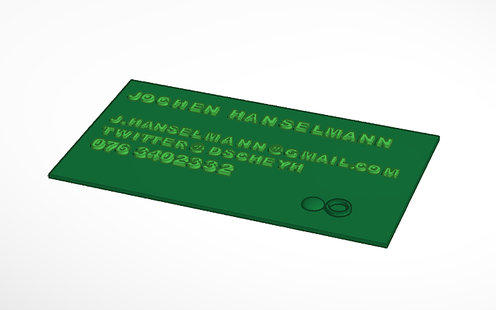 3D design Copy of Business Card | Tinkercad