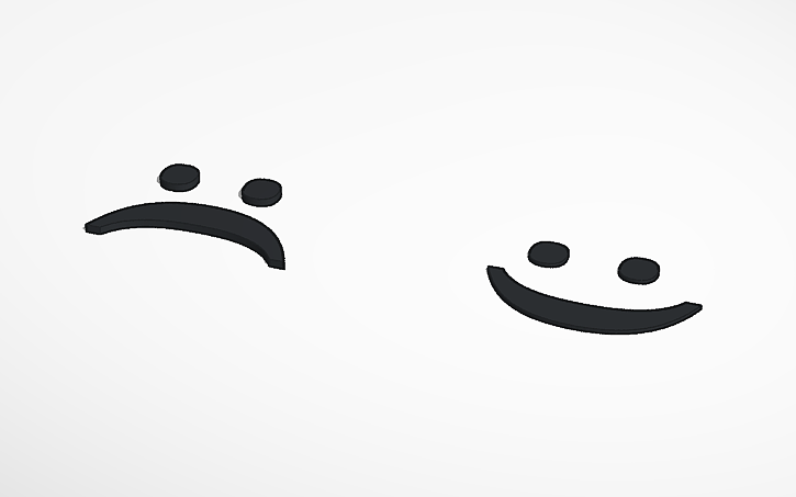 3D design sad face and happy face - Tinkercad