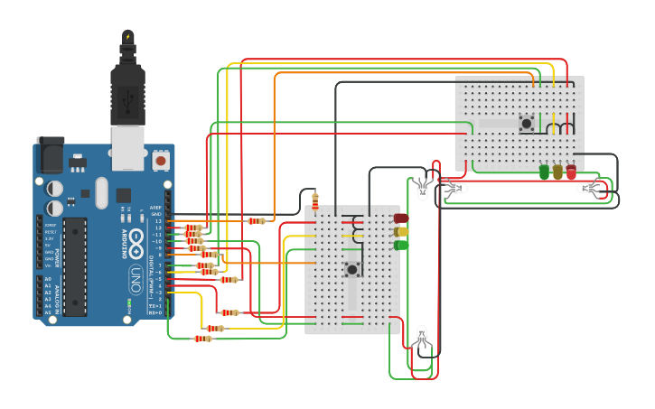 Circuit design Semáforo_Complexo_0 | Tinkercad