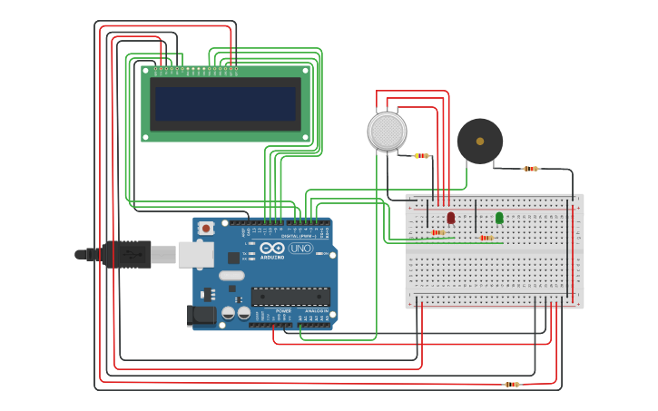 Circuit design Alert System - Tinkercad