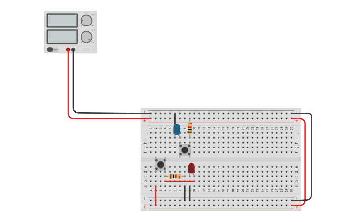 Circuit design Pull up - Pull down - Tinkercad