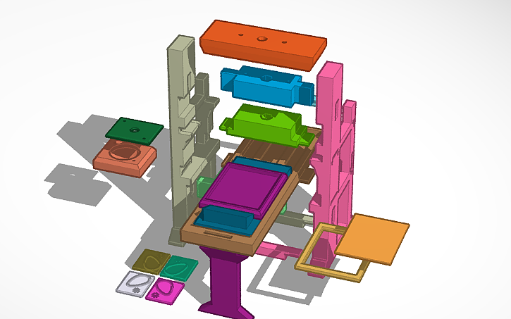 3D design Parts oriented exploded | Tinkercad