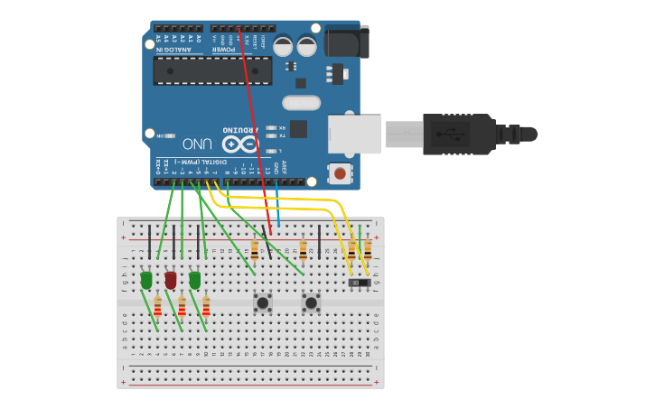 Circuit Design Reaction Tester Tinkercad
