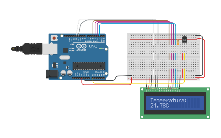 Circuit design Termostato con LCD - Tinkercad