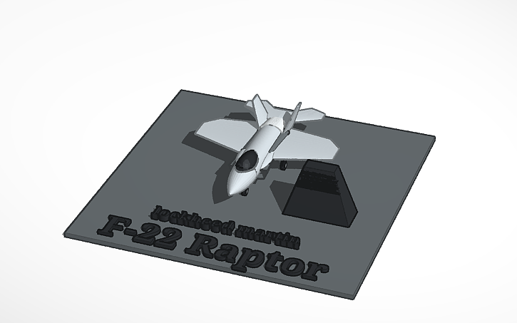 3D design Lockheed Martin F-22 raptor - Tinkercad
