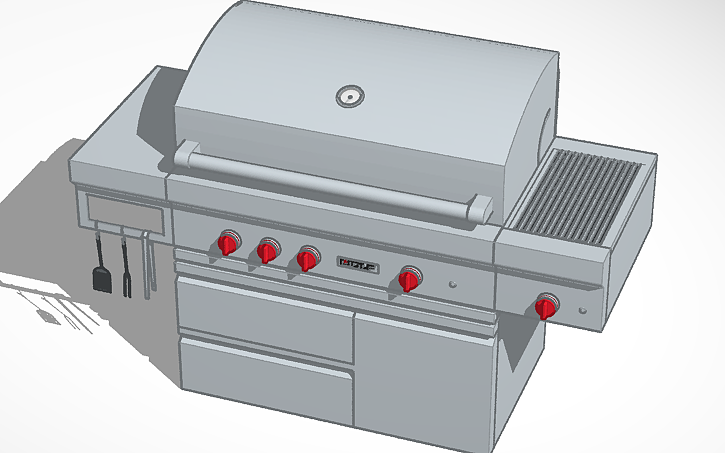 3D design Wolf 42-inch outdoor gas grill - Tinkercad