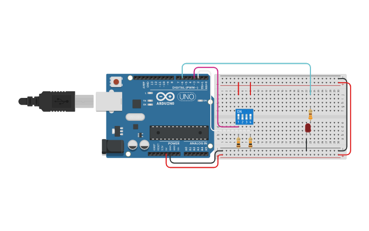 Circuit design compuerta nand - Tinkercad