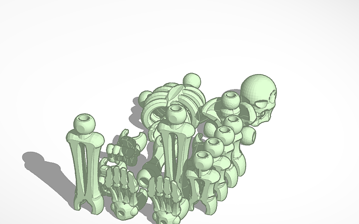 3D design spooky scary skeleton - Tinkercad