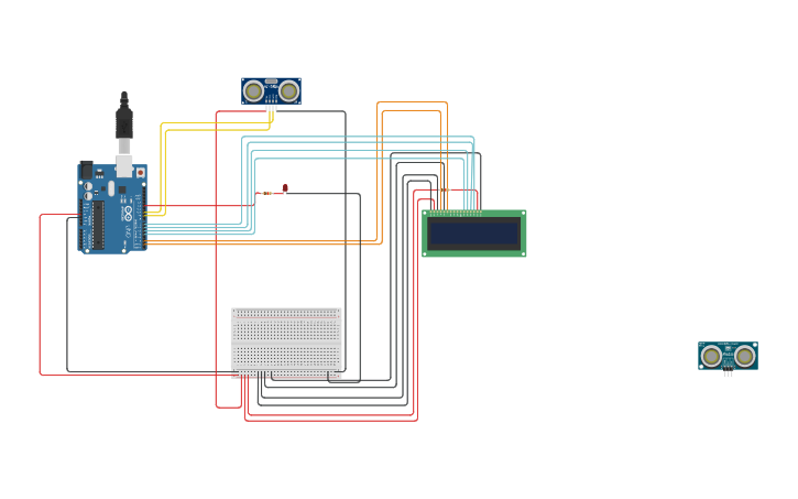 Circuit design Distance measuring - Tinkercad