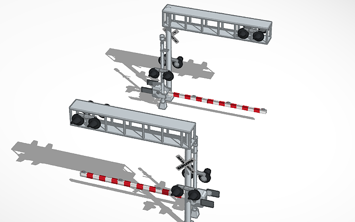 3D design Cantilever Railroad Crossing - Tinkercad