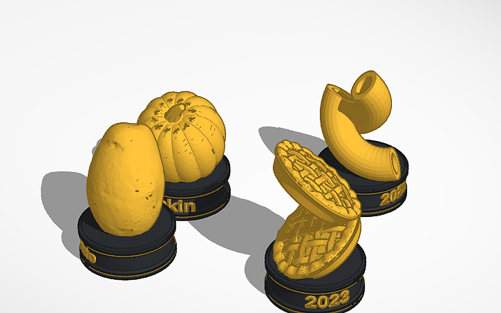 3D design pie trophy - Tinkercad