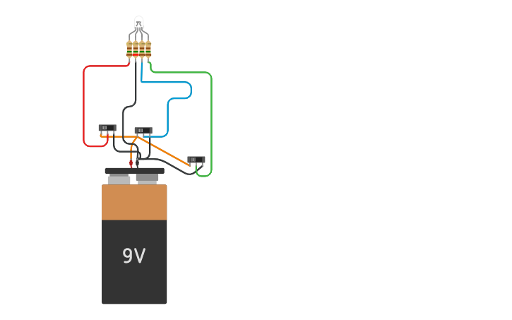 Circuit design LED Multicolor - Tinkercad