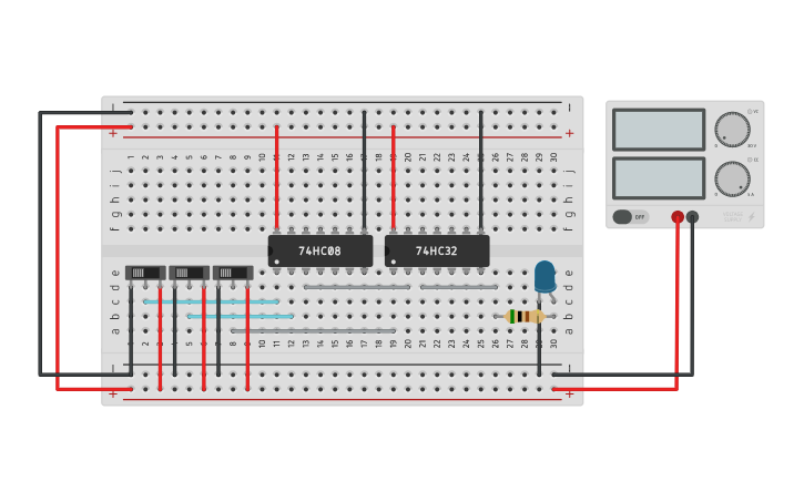 Circuit design Circuito Lógico Combinacional - Atividade 2 - Tinkercad