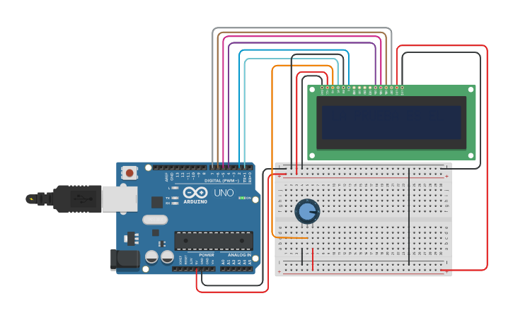 Circuit design Display LCD - Tinkercad