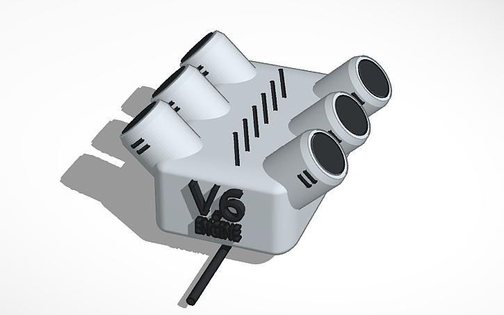 3D design V6 engine(V6 motor) - Tinkercad