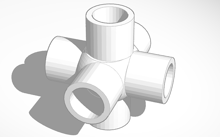 3d Design 6 Way 1 2 Inch Pvc Connector Tinkercad