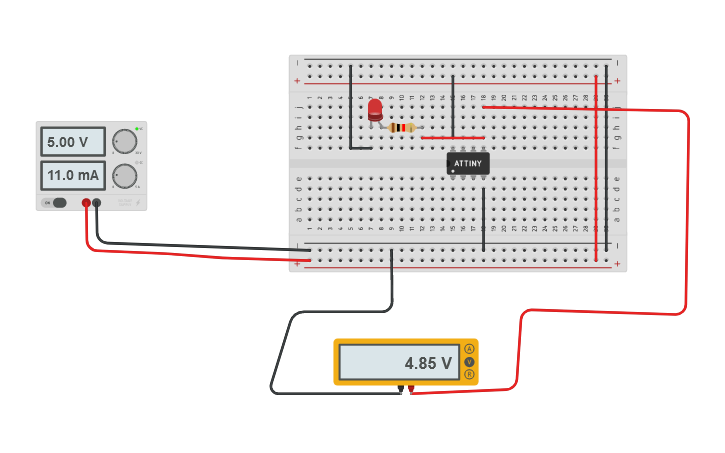 Circuit Design Blink Attiny85 Tinkercad
