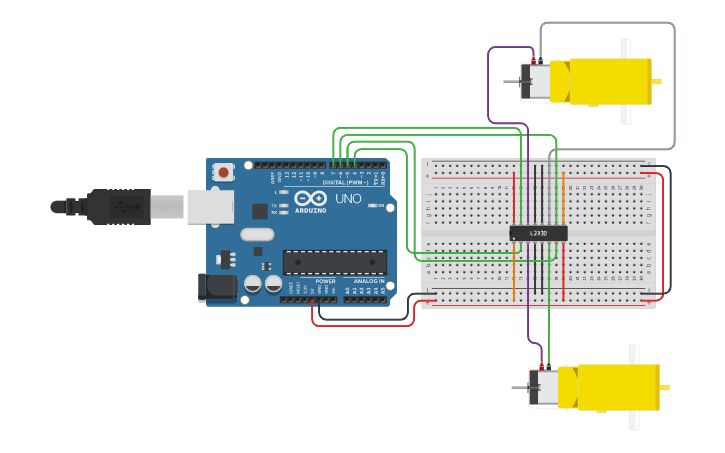 Circuit design H-Bridge example - Tinkercad
