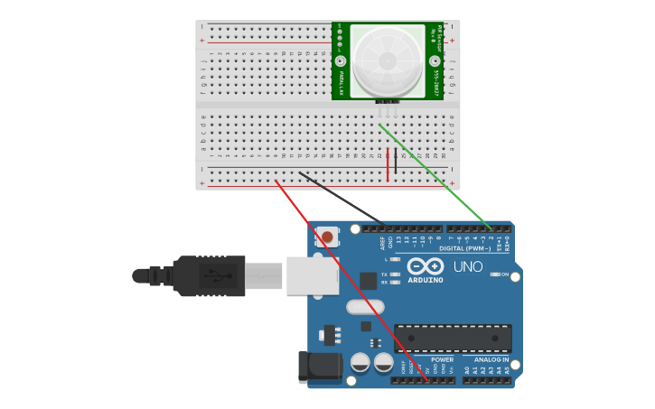 Circuit design Input - Motion Sensor | Tinkercad