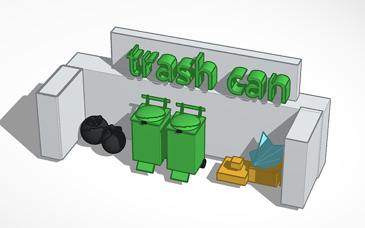 3D design trash can - Tinkercad