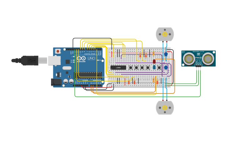 Circuit design TaxiBot Prototype - Tinkercad