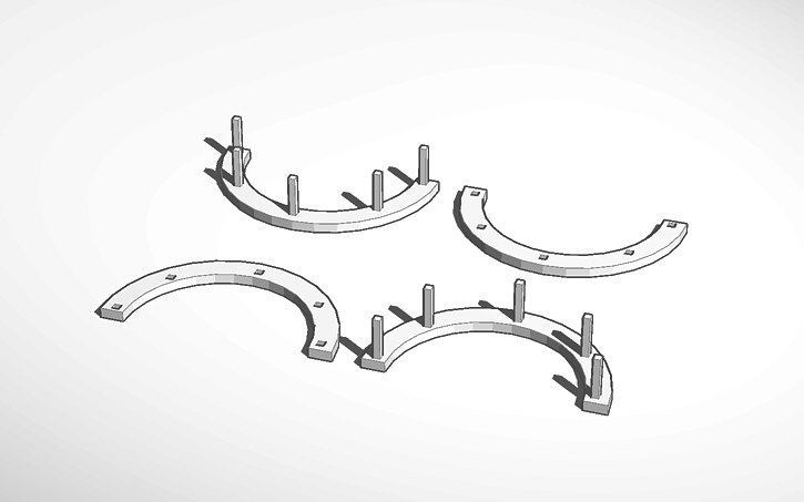 3D design curve rails - Tinkercad