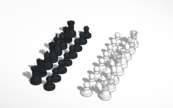 3D design Chess Set - Tinkercad