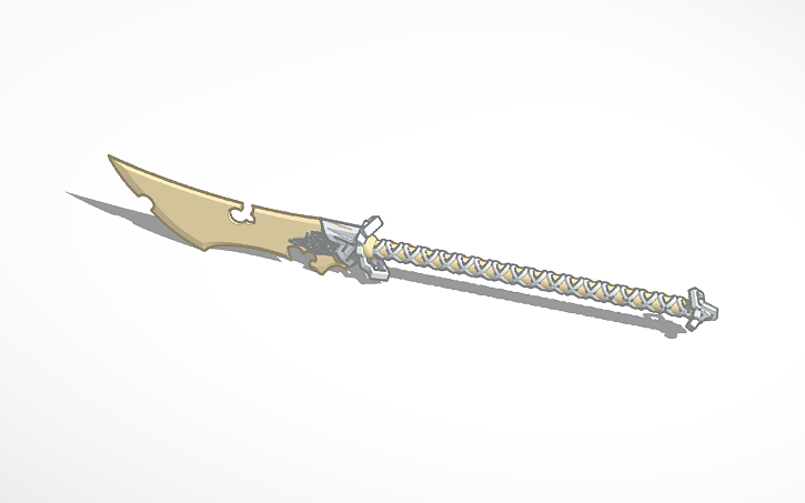 3D design Saber's Dragon Bone Steel Guandao (Guard Sabertooth Rank ...