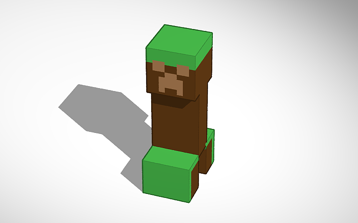 3D design Minecraft Grass Block Creeper - Tinkercad