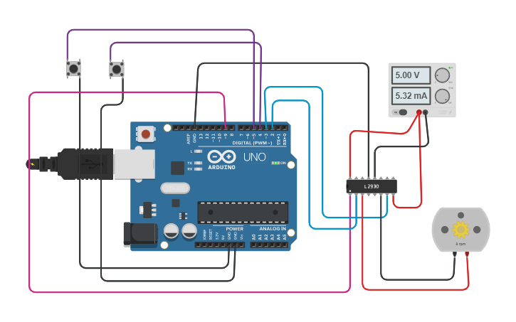 Circuit design Driver Motor - Tinkercad