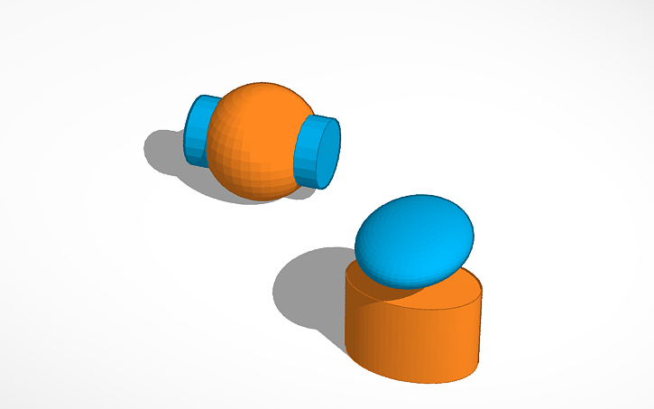 3D design Cylinder + Sphere - Tinkercad