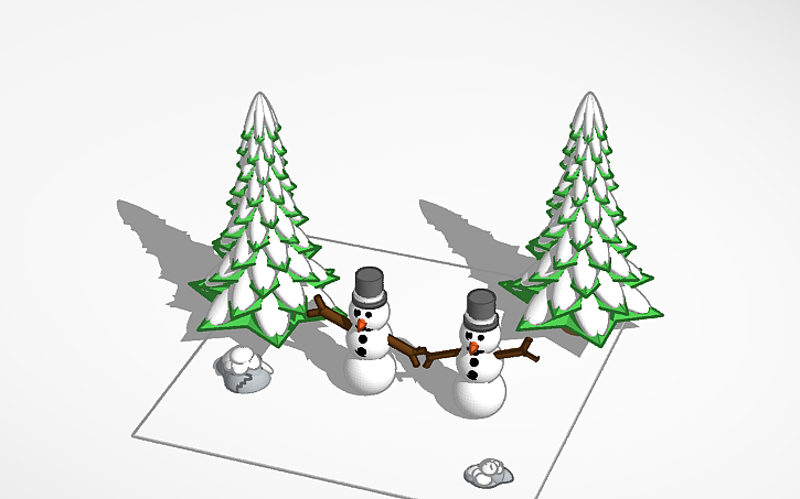 3D design Copy of Snow Scene - Tinkercad