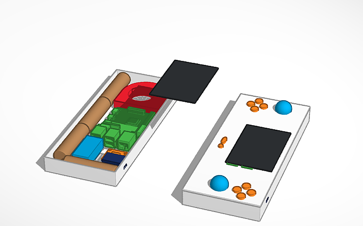 3D design raspberry pi handheld WIP | Tinkercad