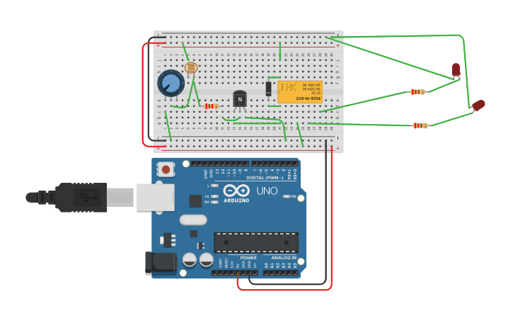 Circuit design Sensor de luz - Tinkercad