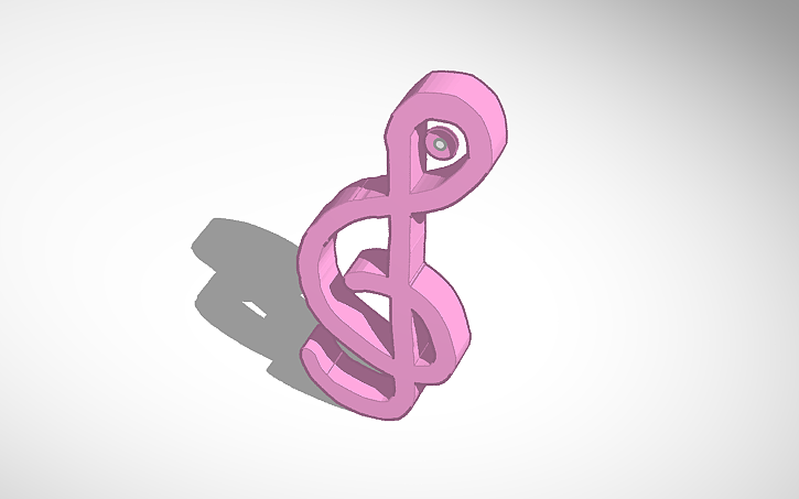 3D design Treble Clef - Tinkercad