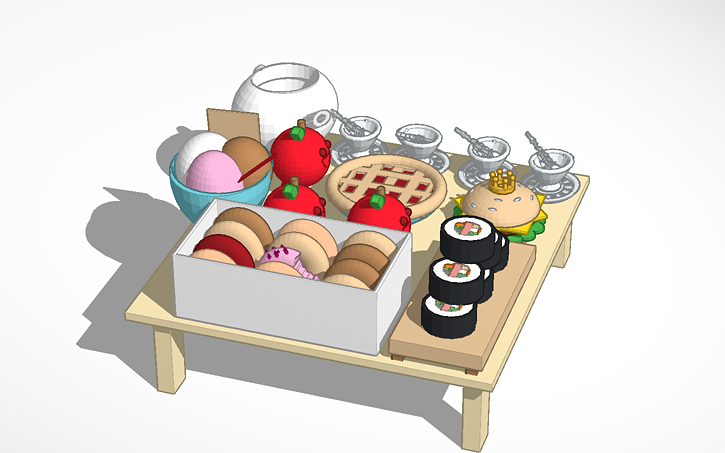 3D design food table - Tinkercad