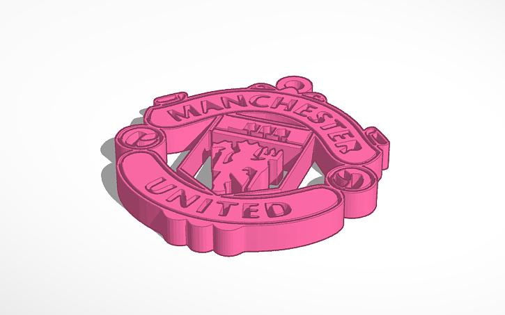3D design manchester united logo keychain - Tinkercad
