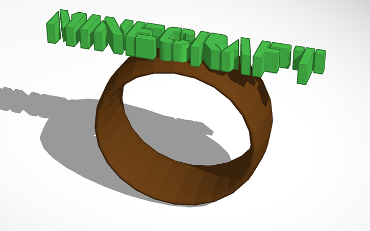 3D design Minecraft ring | Tinkercad