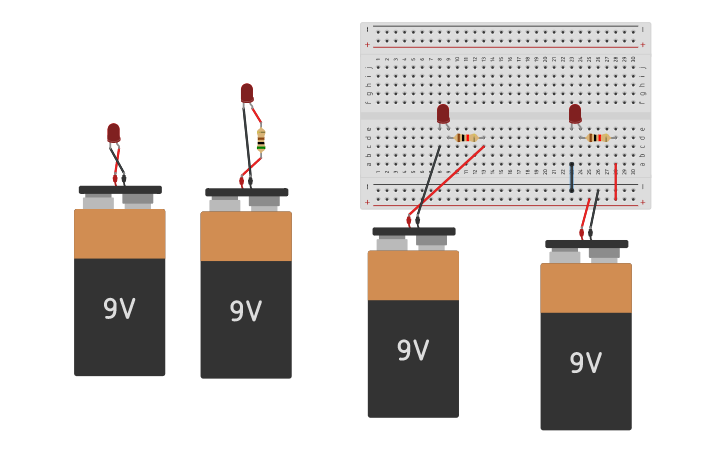 Circuit design Lab1-LED-Battery | Tinkercad