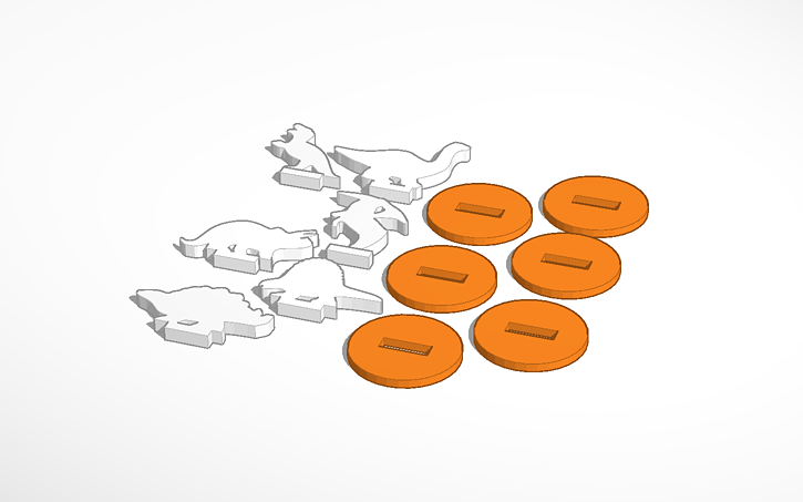 3d Design Dinosaur Game Pieces Tinkercad